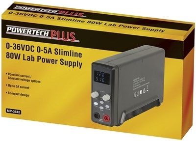PowerTech 0-36VDC 0-5A Slimline 80W Lab Power Supply (MP3842 ...