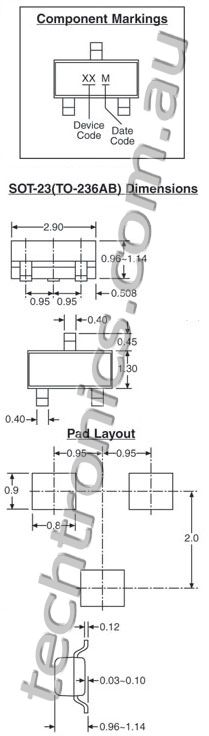 SMD Transistor - BC847C/1H, SOT-23 Size, NPN, Pack (Y1309 ...