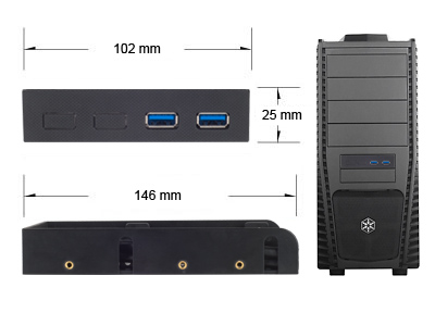 SilverStone SST-FP38B USB 3.0 3.5" Front Bay - Black | Techtronics ...