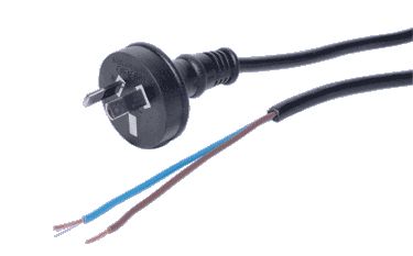 Mains Lead - 7.5A 2 Pin Black to Bare Ends - 2m (P8403C) | Techtronics ...