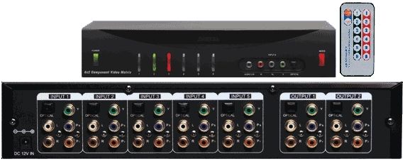 6-In & 2-Out Component & Digital Audio Matrix Switch (A3066 ...
